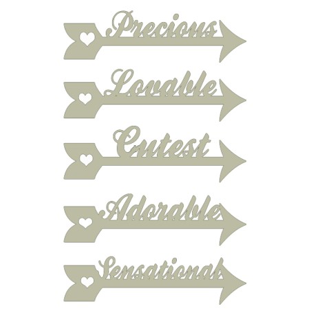 Arrow Words Precious-Lovable-Cutest-Adorable-Sensational 100 X 1